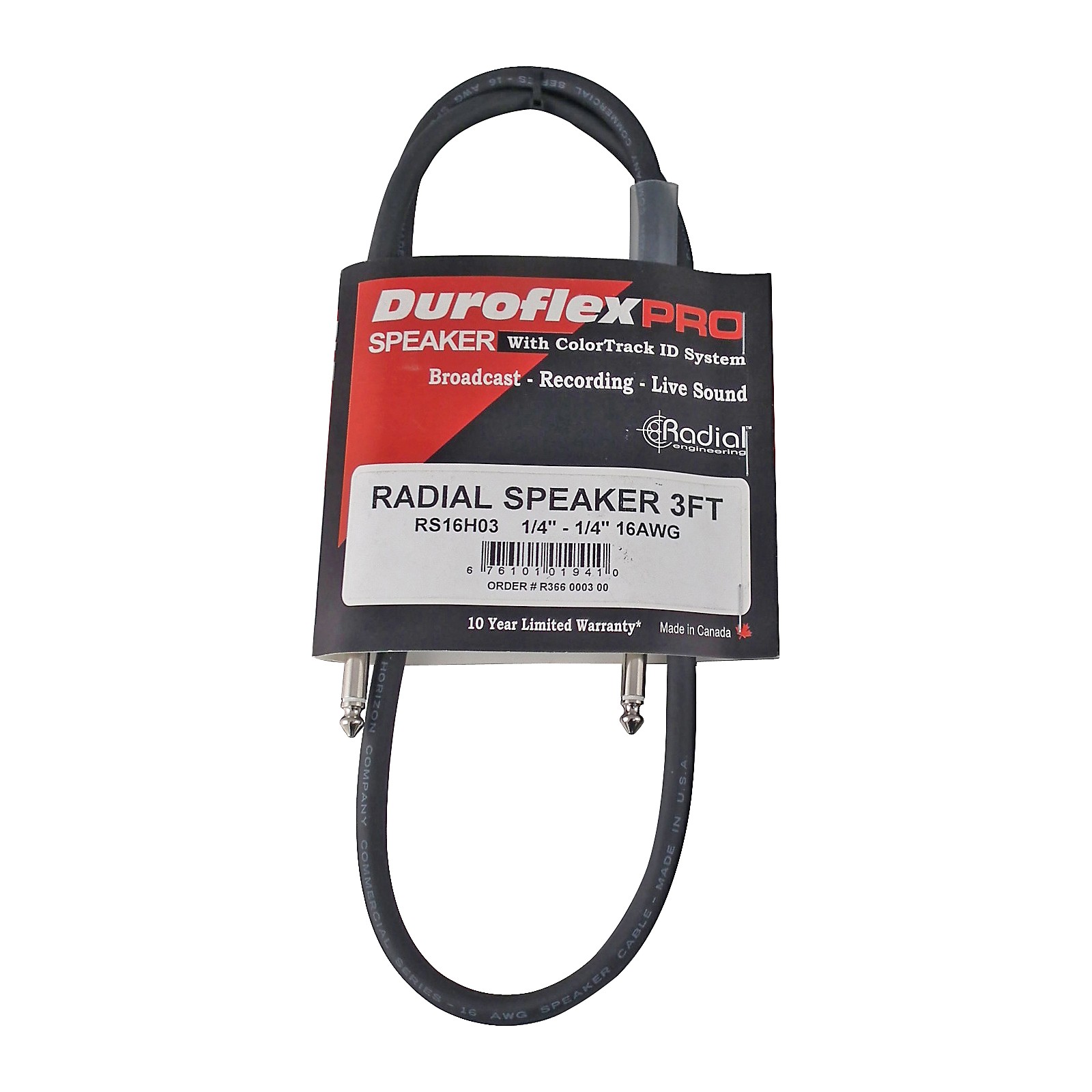 Radial Engineering 1/4" to 1/4" Speaker Cable | Musician's Friend