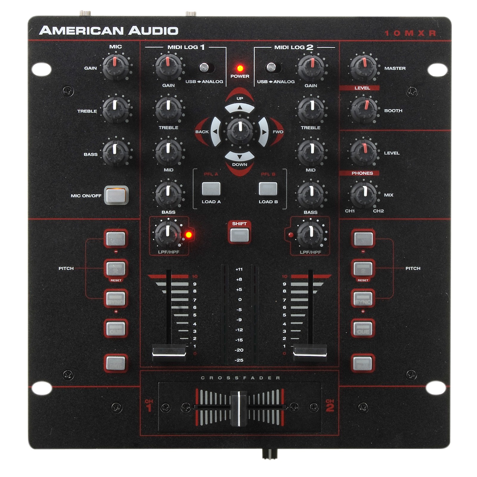 American Audio 10MXR 2-Channel MIDILOG DJ Mixer | Musician's Friend American Audio 10MXR 2-Channel MIDILOG DJ Mixer | Musician's Friend