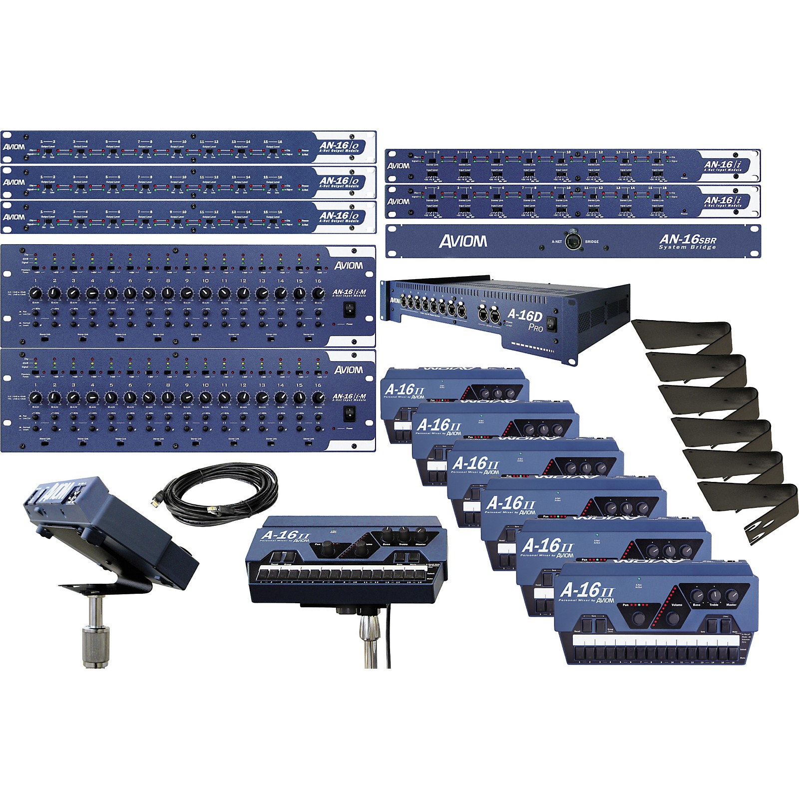 Aviom 32x16 Digital Snake with Monitors Package | Musician's Friend