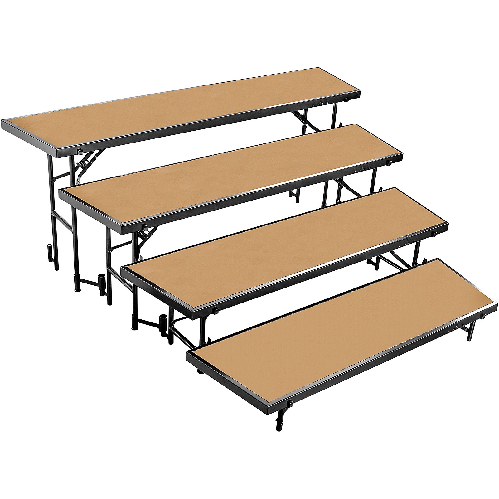 National Public Seating 4 Level Tapered Standing Choral Riser Hardwood ...