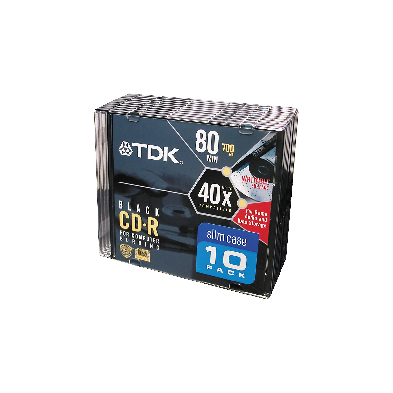 TDK 80-Minute 40X Black CDR/10-Pack | Musician's Friend