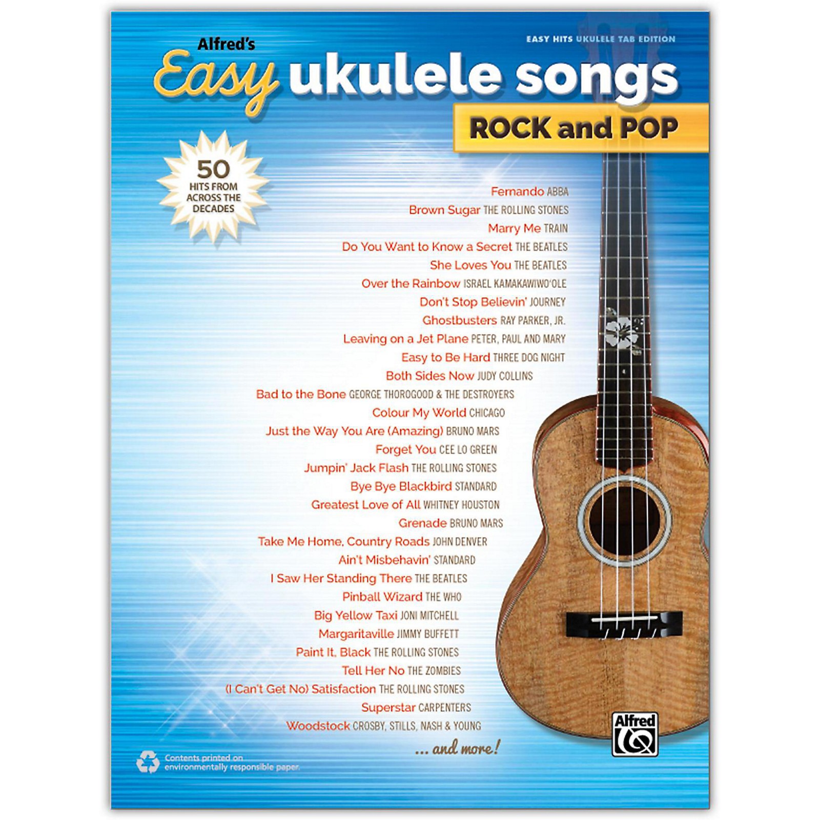 Alfred Alfred's Easy Ukulele Songs: Rock and Pop, Easy Hits Ukulele TAB ...