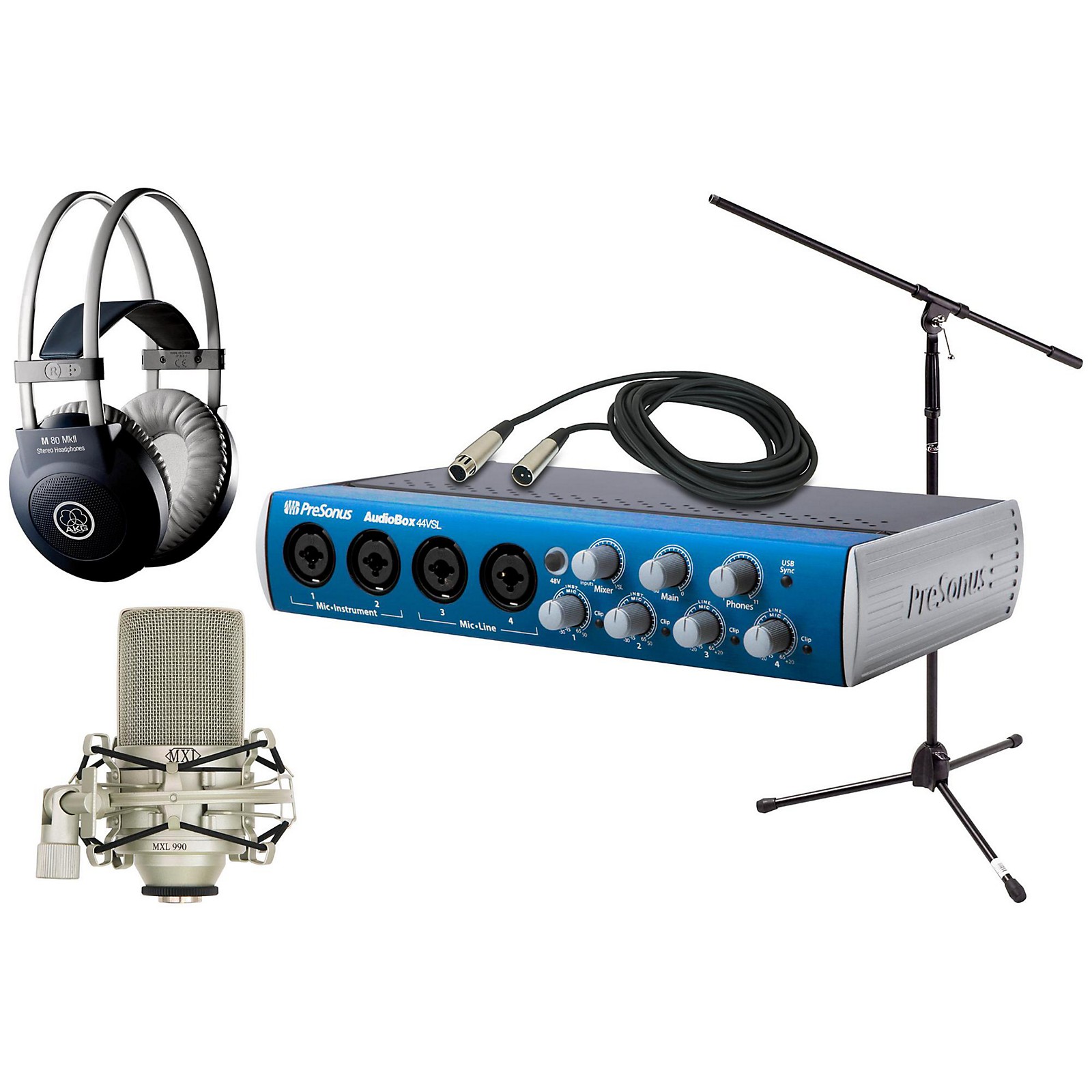 PreSonus Audiobox 44VSL MXL AKG Package | Musician's Friend