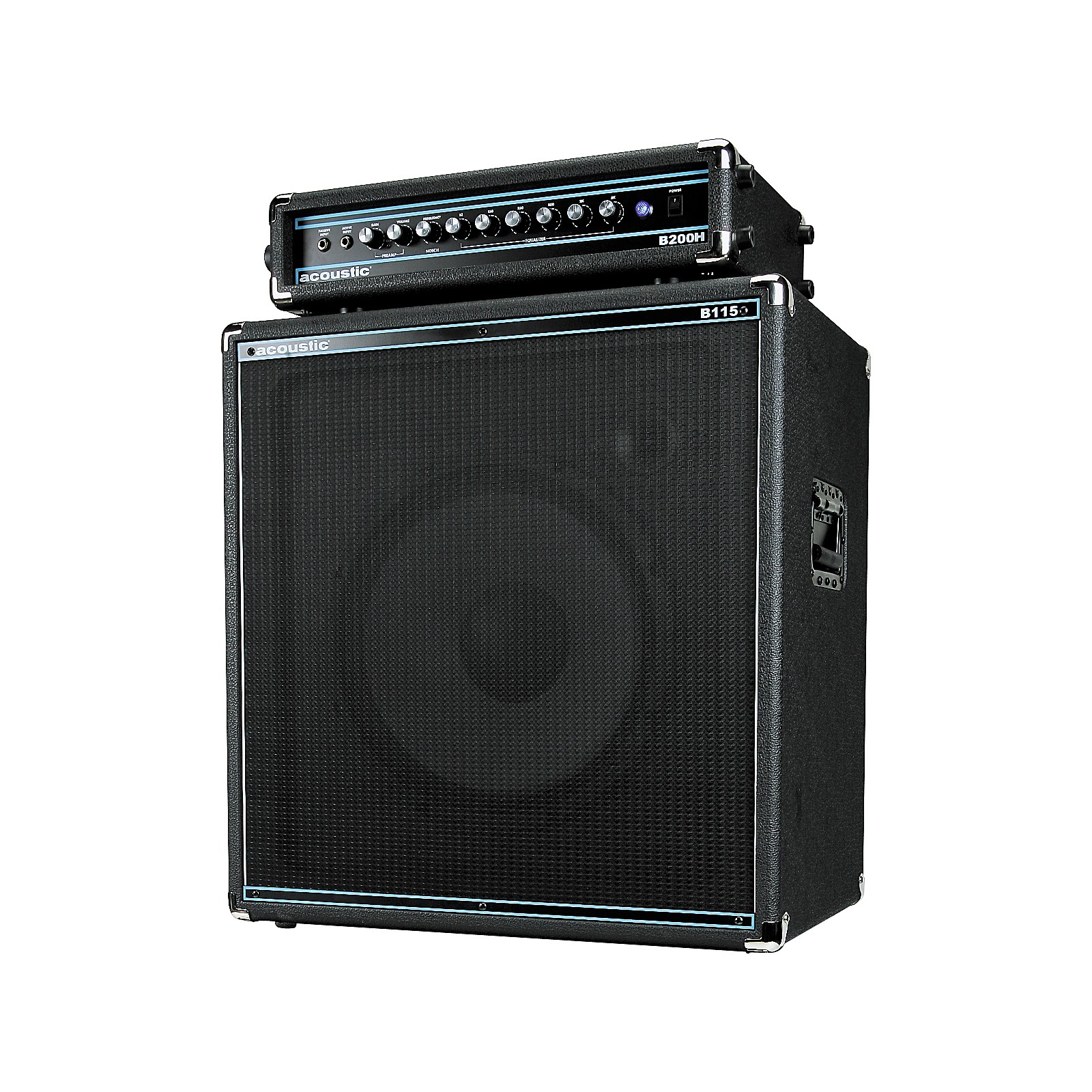 Acoustic B200H 200W Bass Head and B115 250W 1x15 Bass Cab Package ...