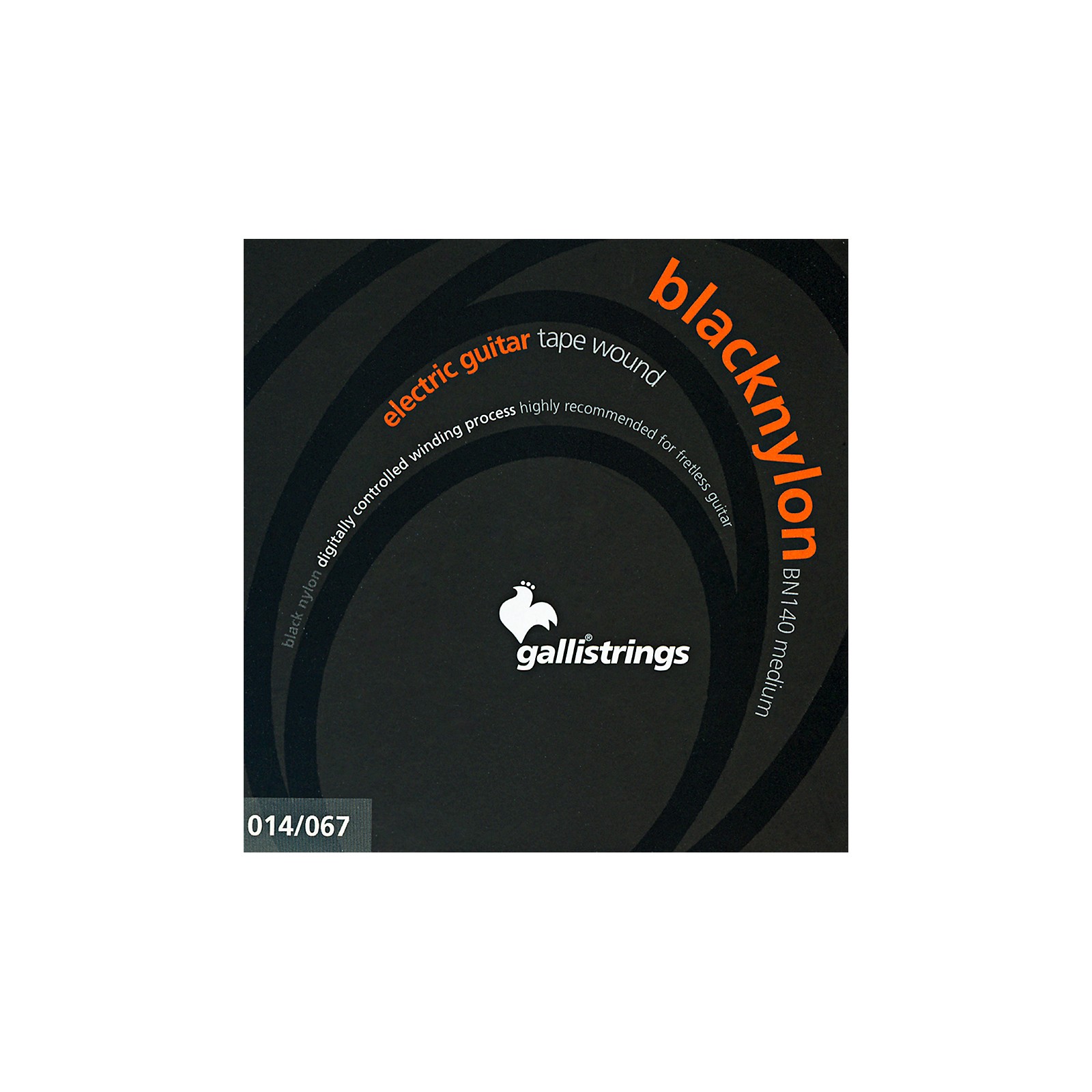 Galli Strings BN140 BLACK NYLON TAPE WOUND Medium Electric Guitar ...