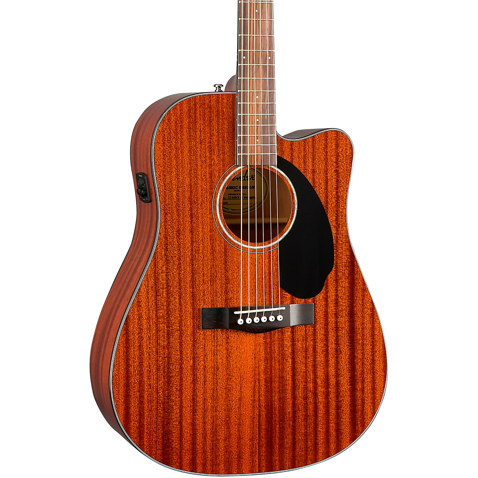 Fender CD-60SCE Dreadnought All-Mahogany Acoustic-Electric Guitar ...