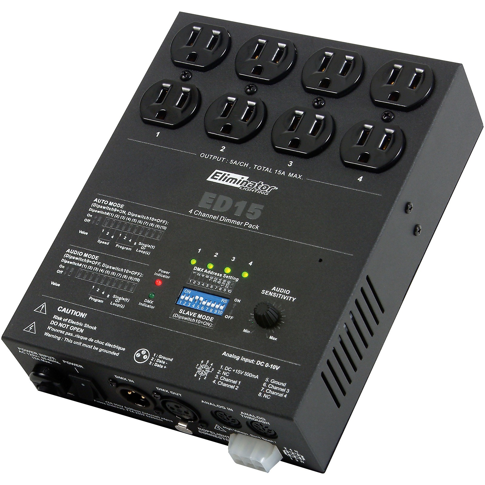 Eliminator Lighting Ed 15 4 Channel Dmx Lighting Dimmer Pack Musician