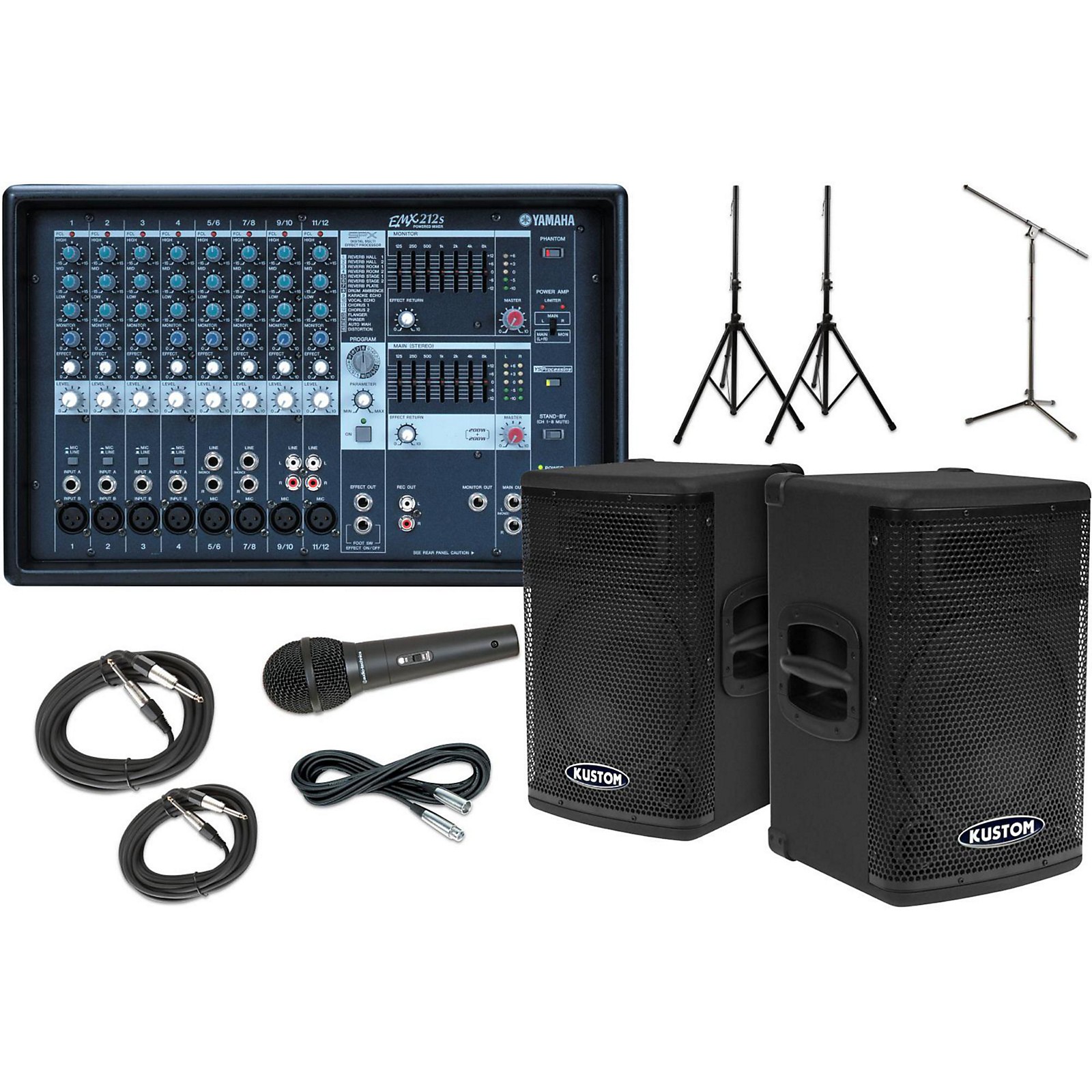 Yamaha EMX212S with Kustom KPX110 10" Speaker PA Package | Musician's ...