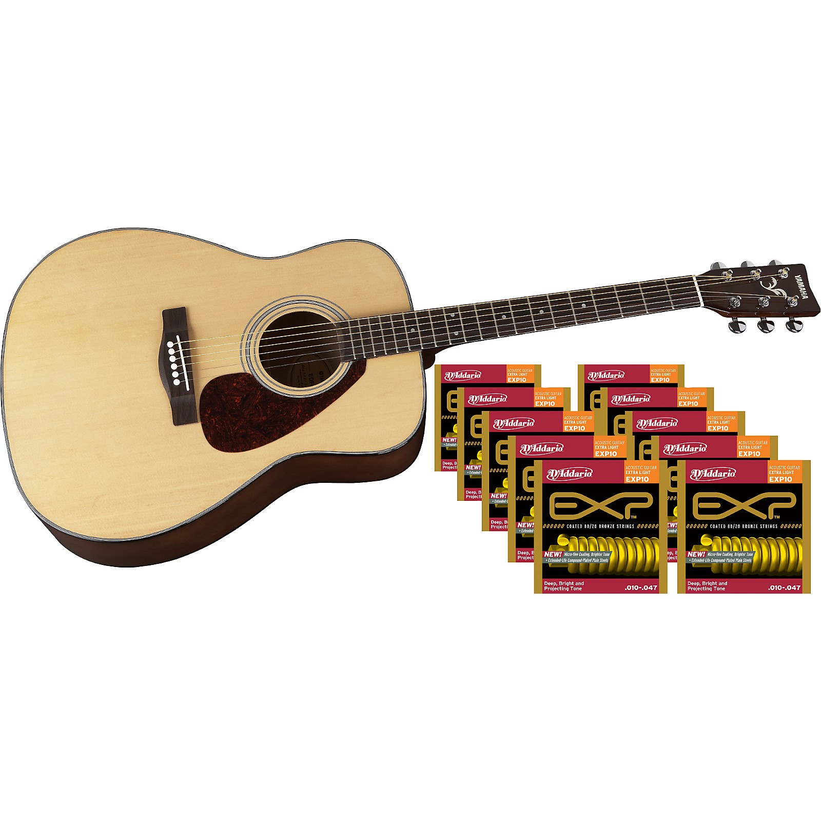 D'Addario EXP10 Coated 80/20 Bronze Extra Light Acoustic 10-Pack with ...