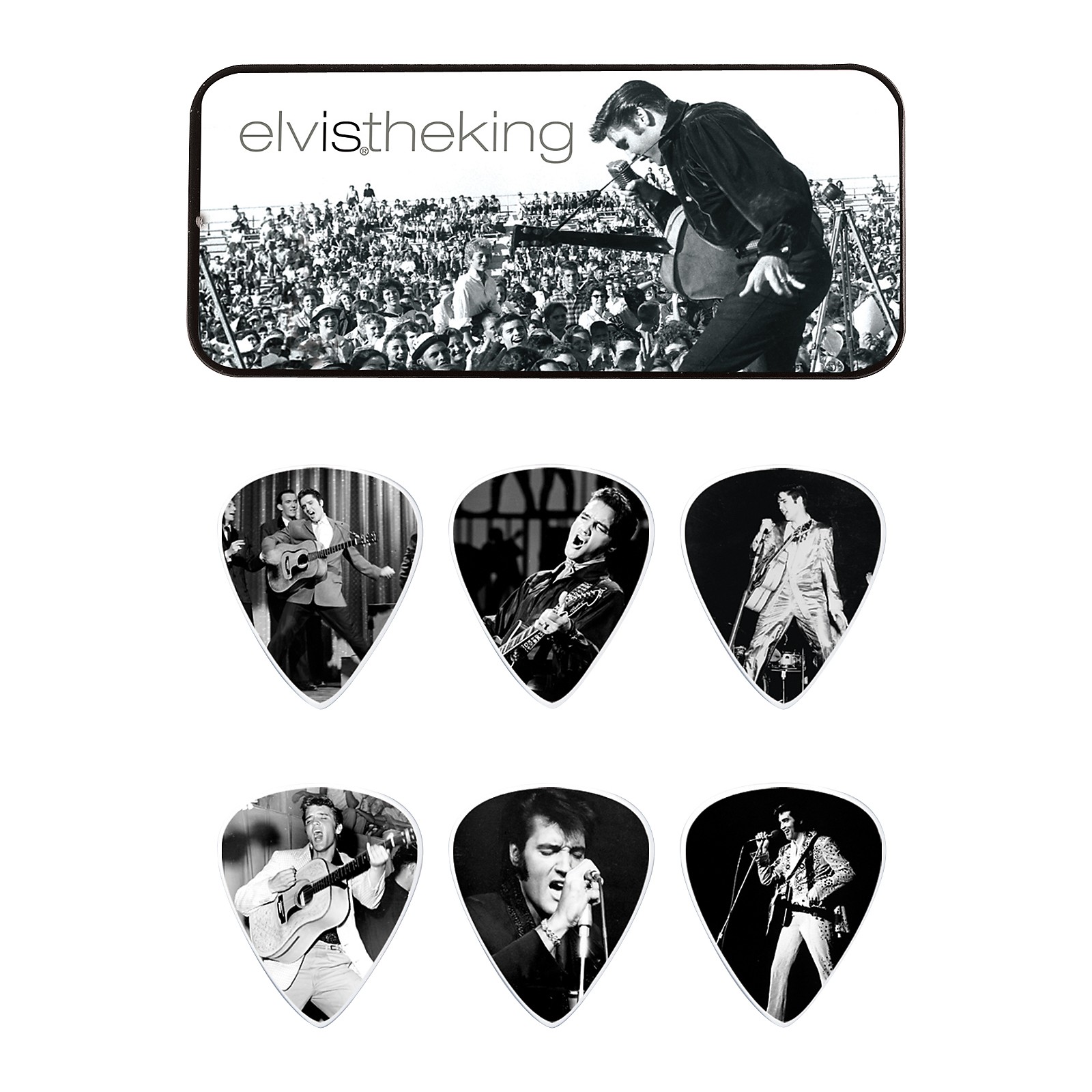 Dunlop Elvis the King Pick Tin with 6 Medium Picks | Musician's Friend