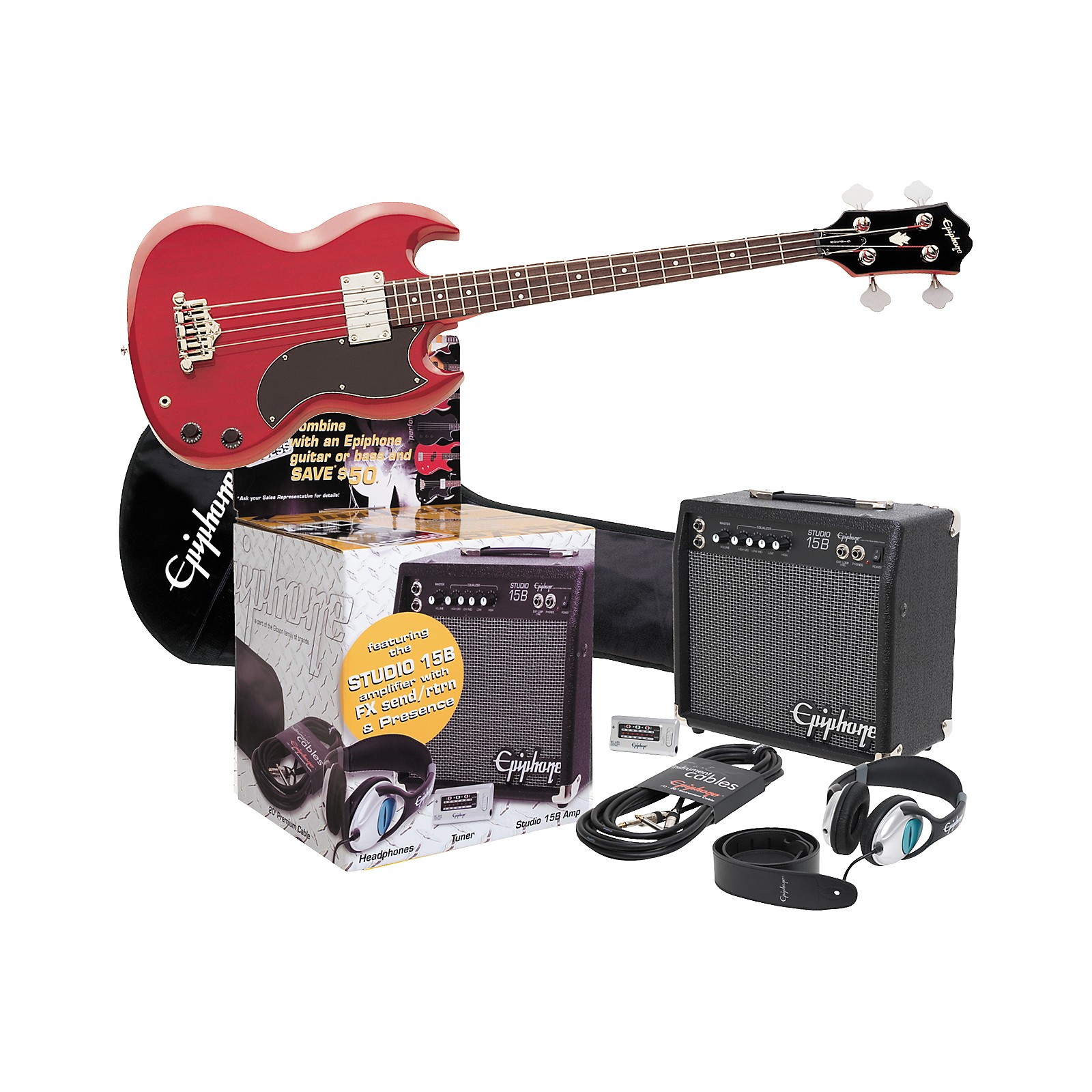 Epiphone Epiphone EB-0 Electric Bass/All-Access Bass Pack | Musician's ...