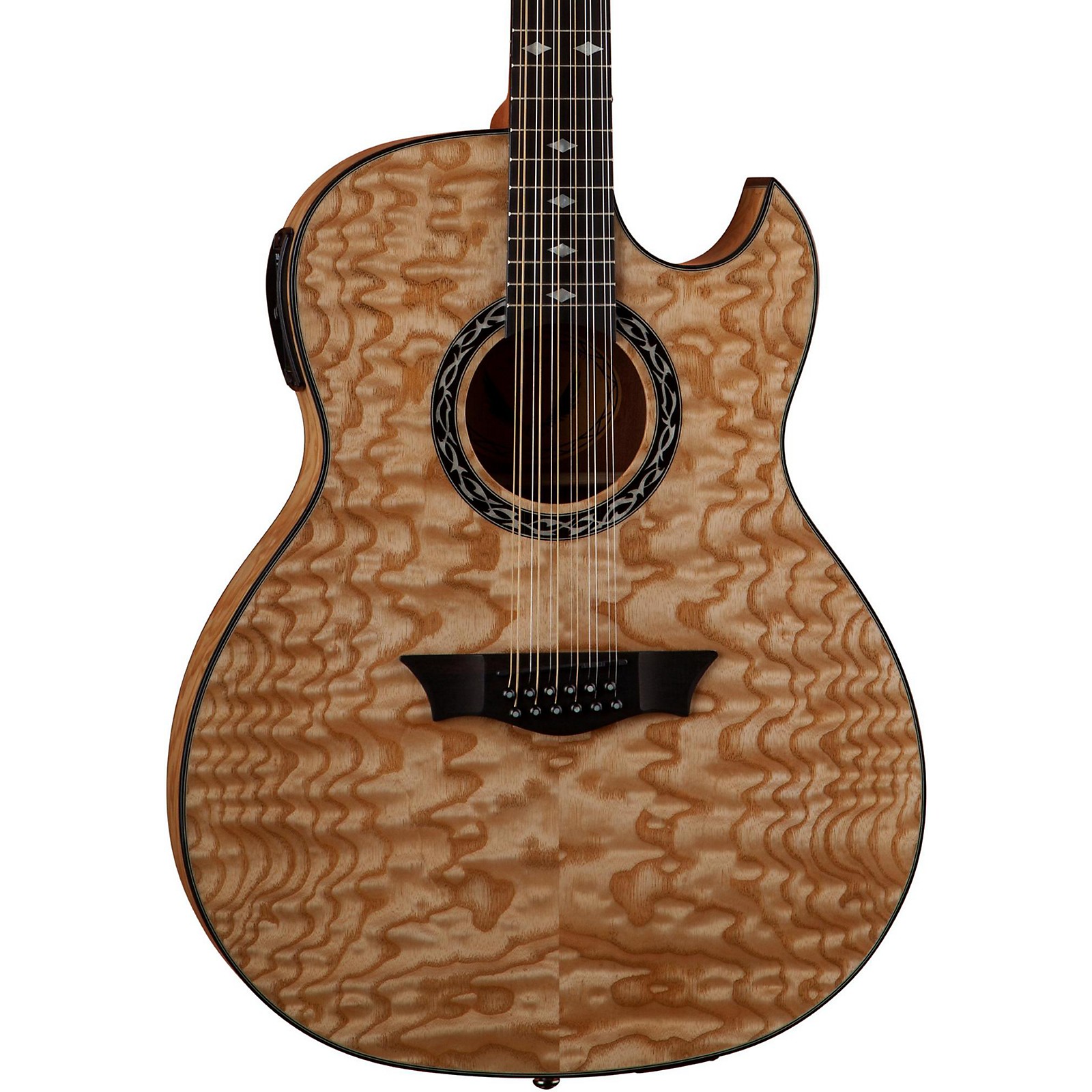 Dean Exhibition Quilt Ash 12-String Acoustic-Electric Guitar with Aphex ...
