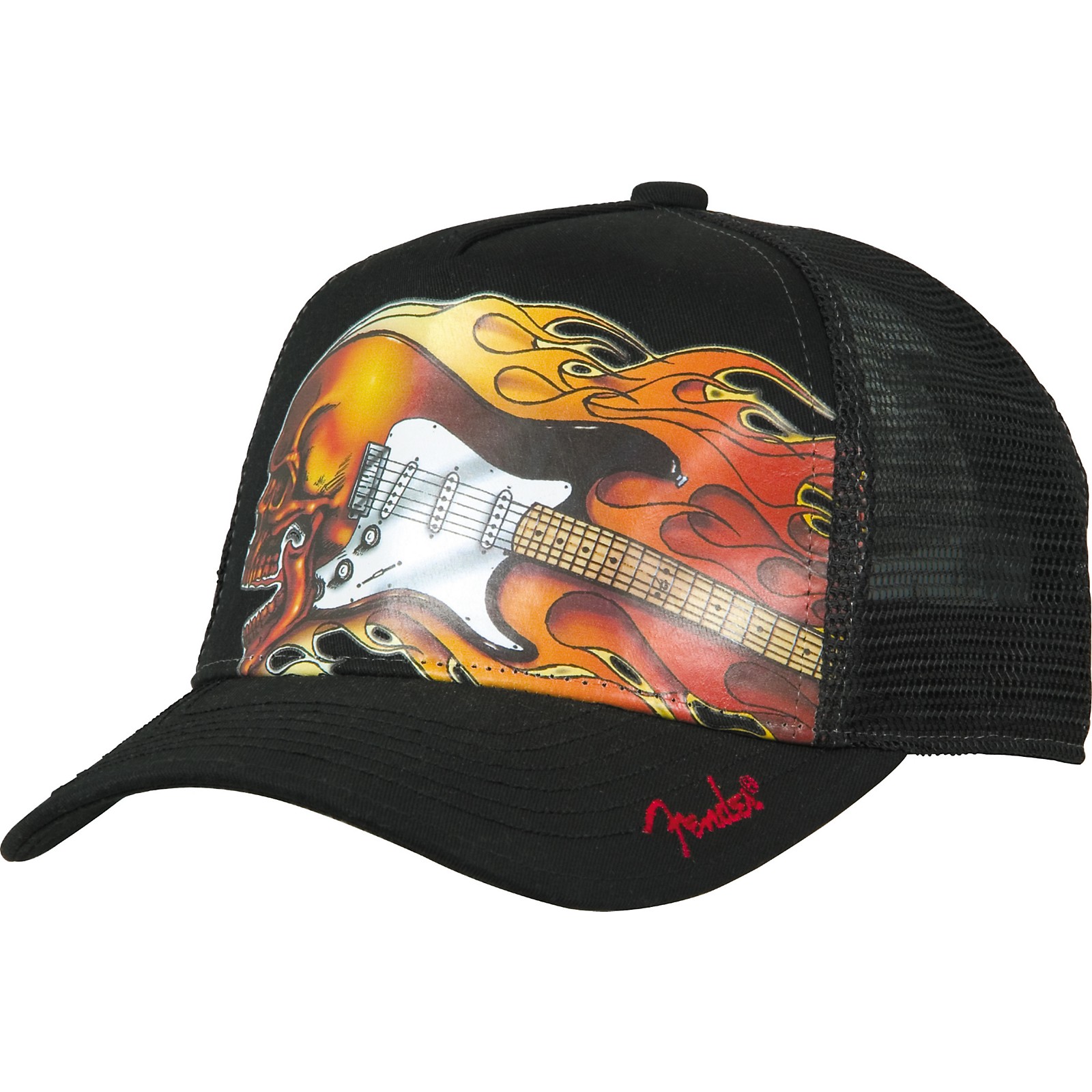 Fender Fearless Screaming Flames Trucker Hat | Musician's Friend