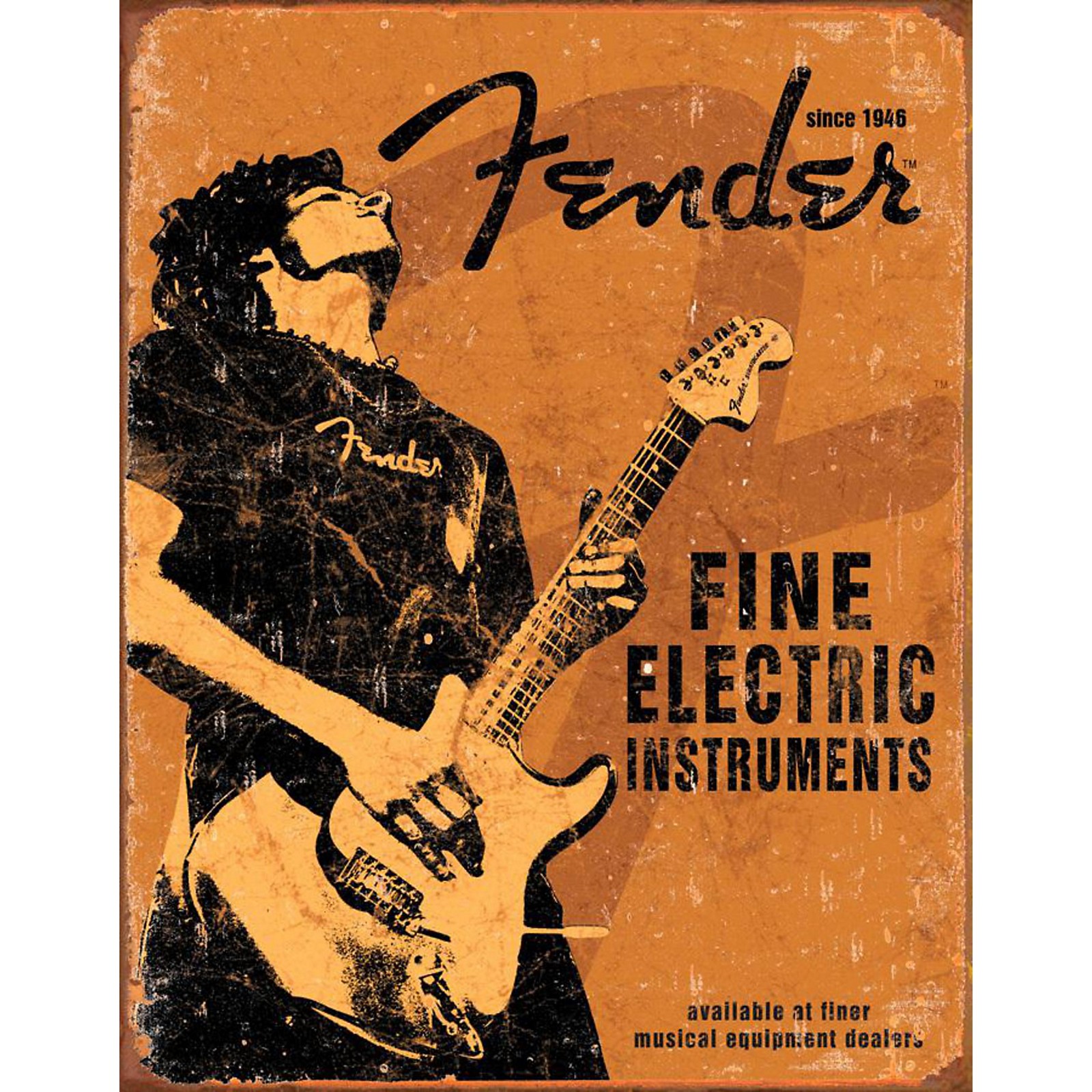 Fender Fine Electric Instruments Tin Sign | Musician's Friend
