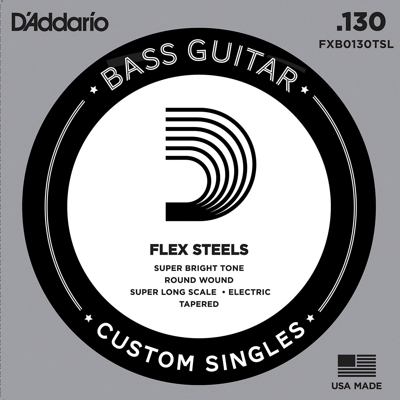 D'Addario FlexSteel Super Long Scale Tapered Single Bass Guitar String ...