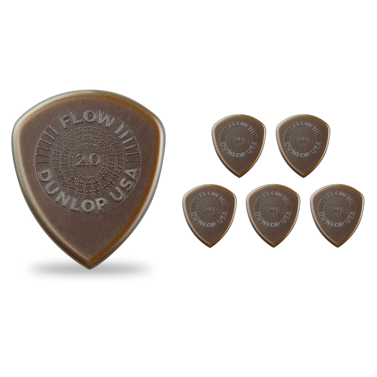 Dunlop Flow Standard Grip Guitar Picks 2.0 mm 6 Pack | Musician's Friend