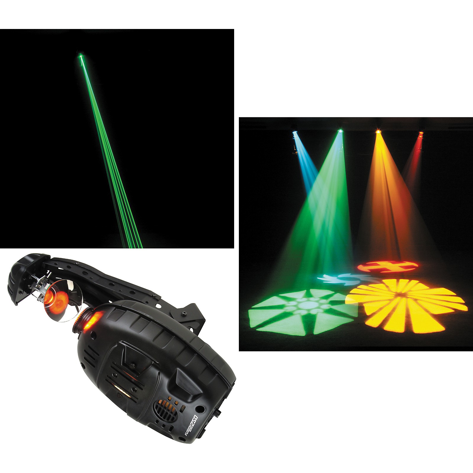 American DJ Fusion Scan 250 DMX Scanner and Green Laser | Musician's Friend