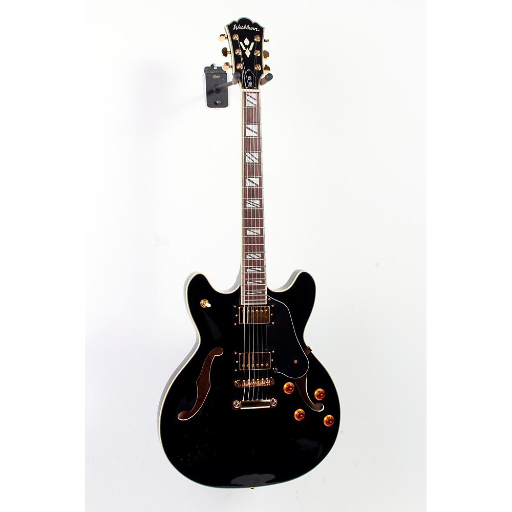 Used Washburn Usm-hb35 Hollowbody Dual Humbucker Electric Guitar Black ...