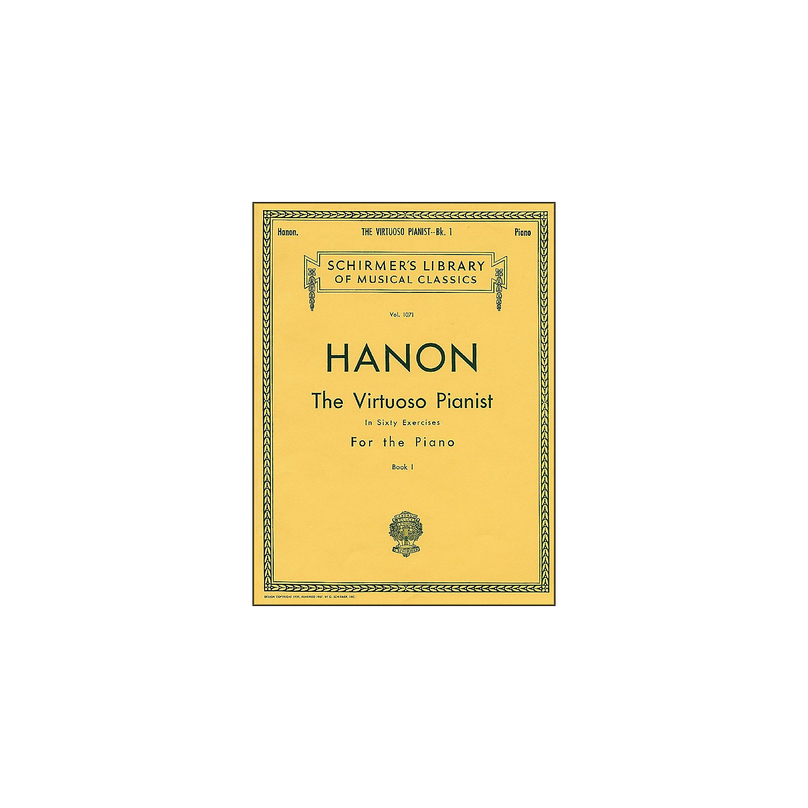 G. Schirmer Hanon Virtuoso Pianist Book 1 60 Exercises Nos 1-20 By ...