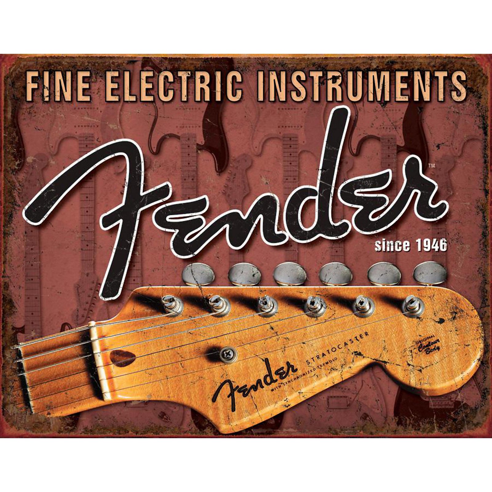 Fender Headstock Tin Sign | Musician's Friend