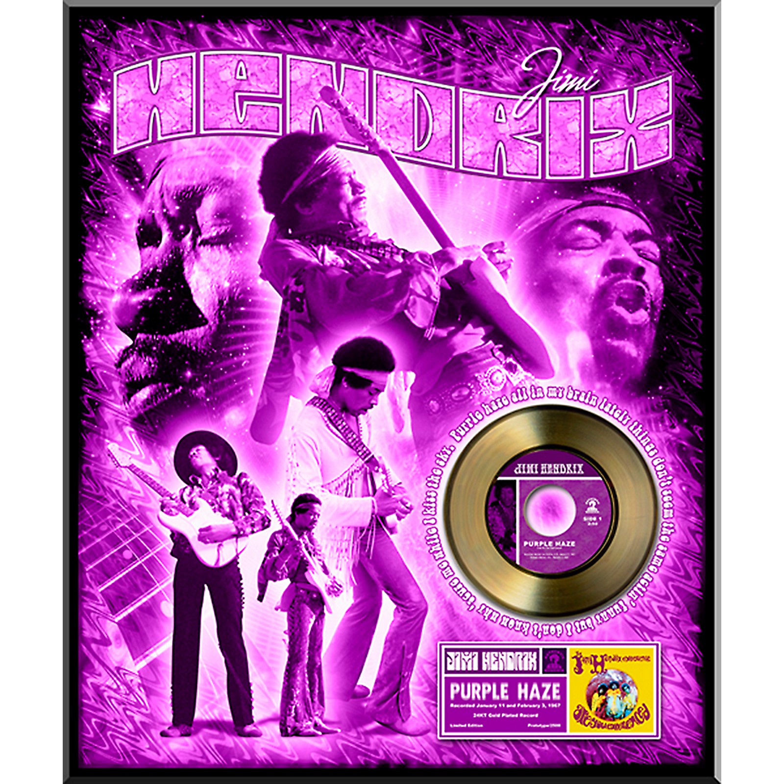 24 Kt. Gold Records Jimi Hendrix - Purple Haze Gold 45 Limited Edition ...