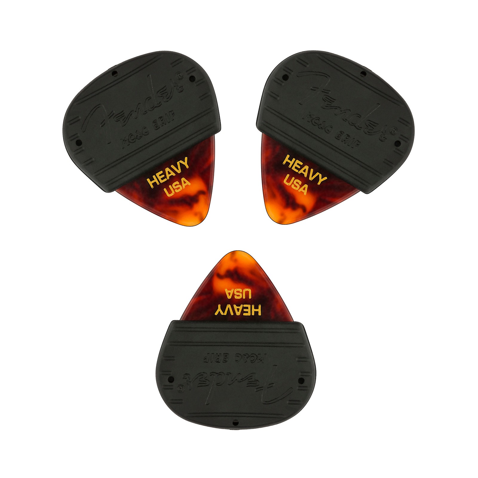 Fender Mojo Grip 351 Guitar Picks (3-Pack) Tortoise Shell Heavy ...