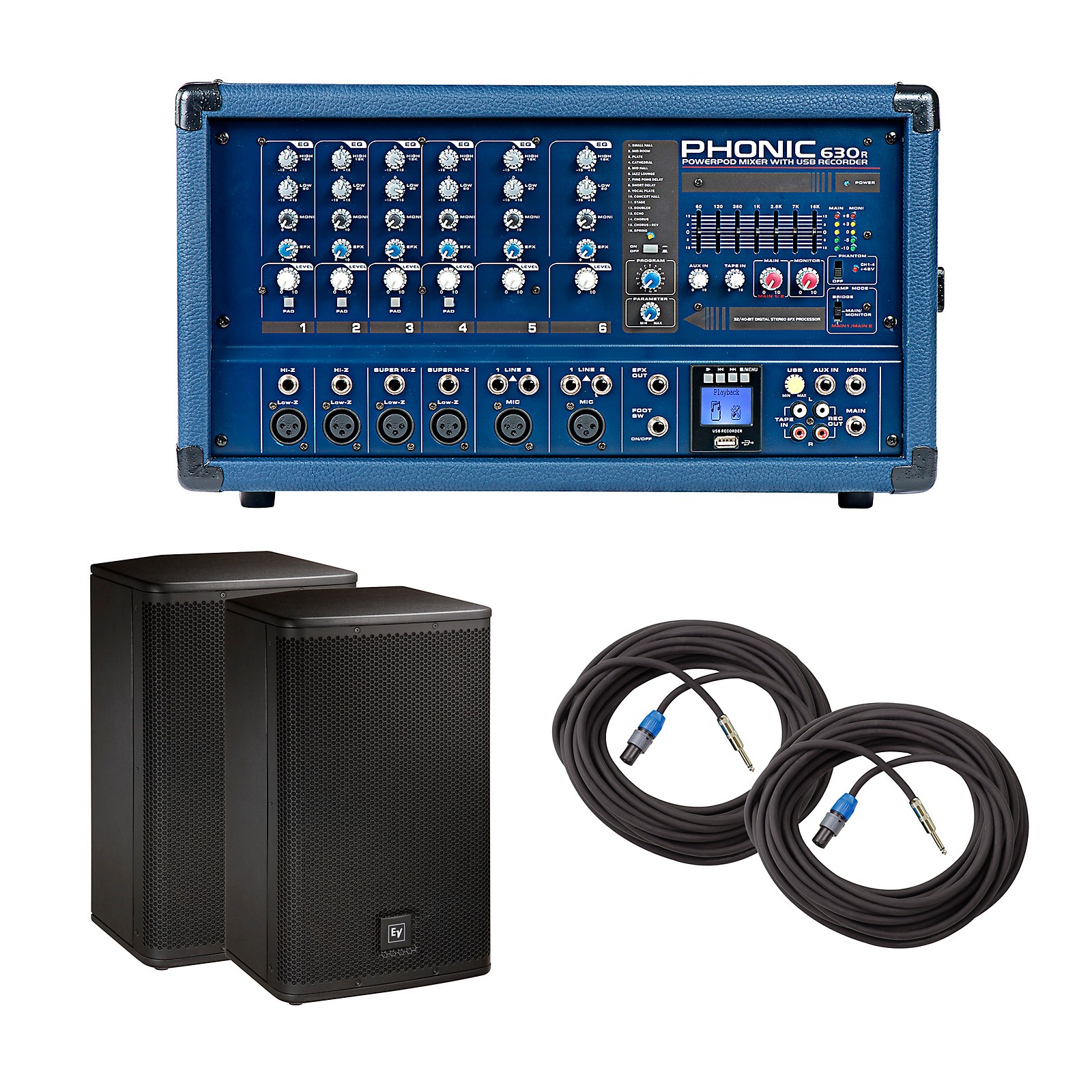 Phonic PA Package with Powerpod 630R Mixer and Electro-Voice Live X ...