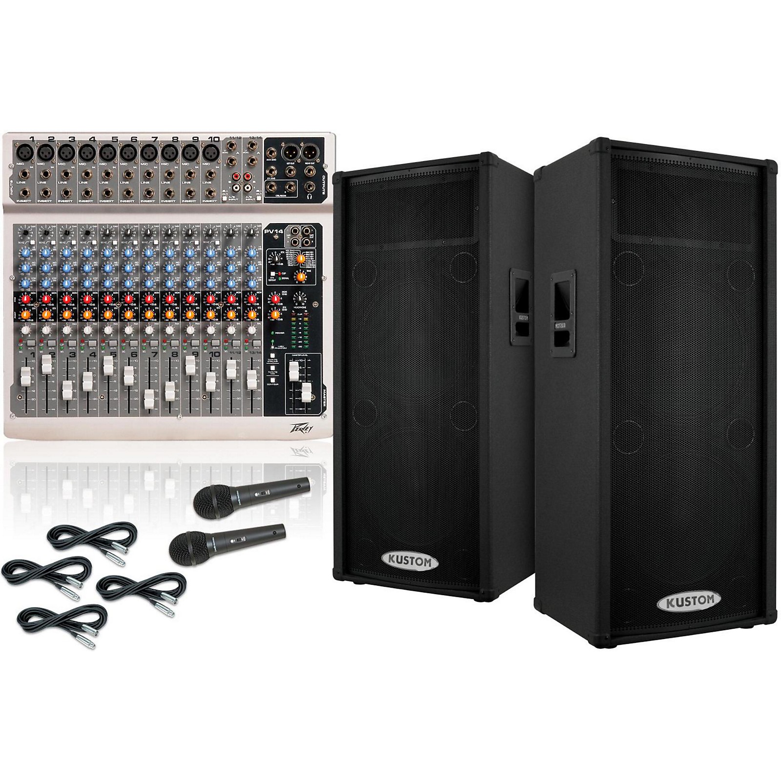 Peavey PV14 / Kustom KPC215P PA Package | Musician's Friend