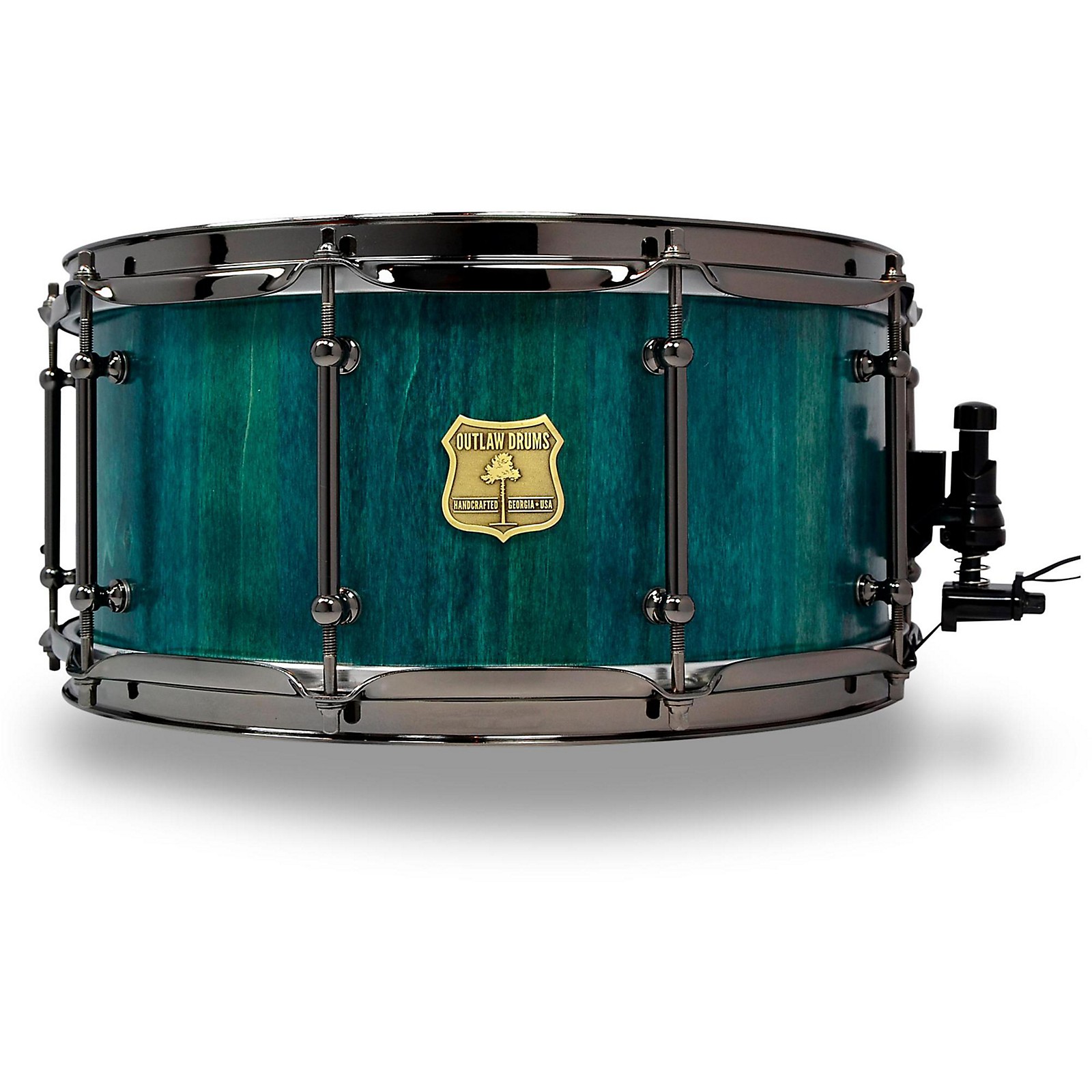 OUTLAW DRUMS Poplar Stave Snare Drum with Black Chrome Hardware ...