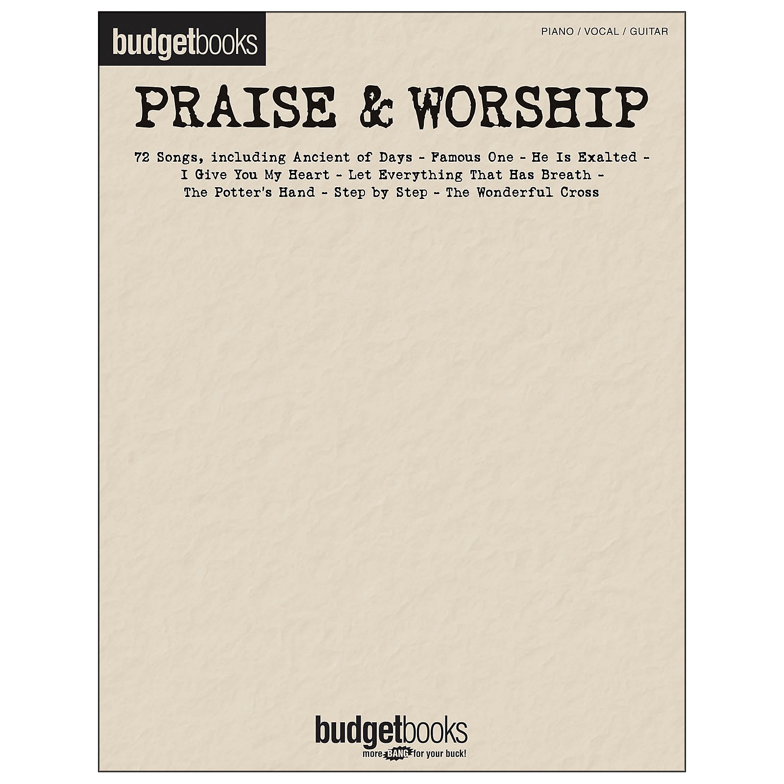 Hal Leonard Praise & Worship - Budget Books arranged for piano, vocal ...