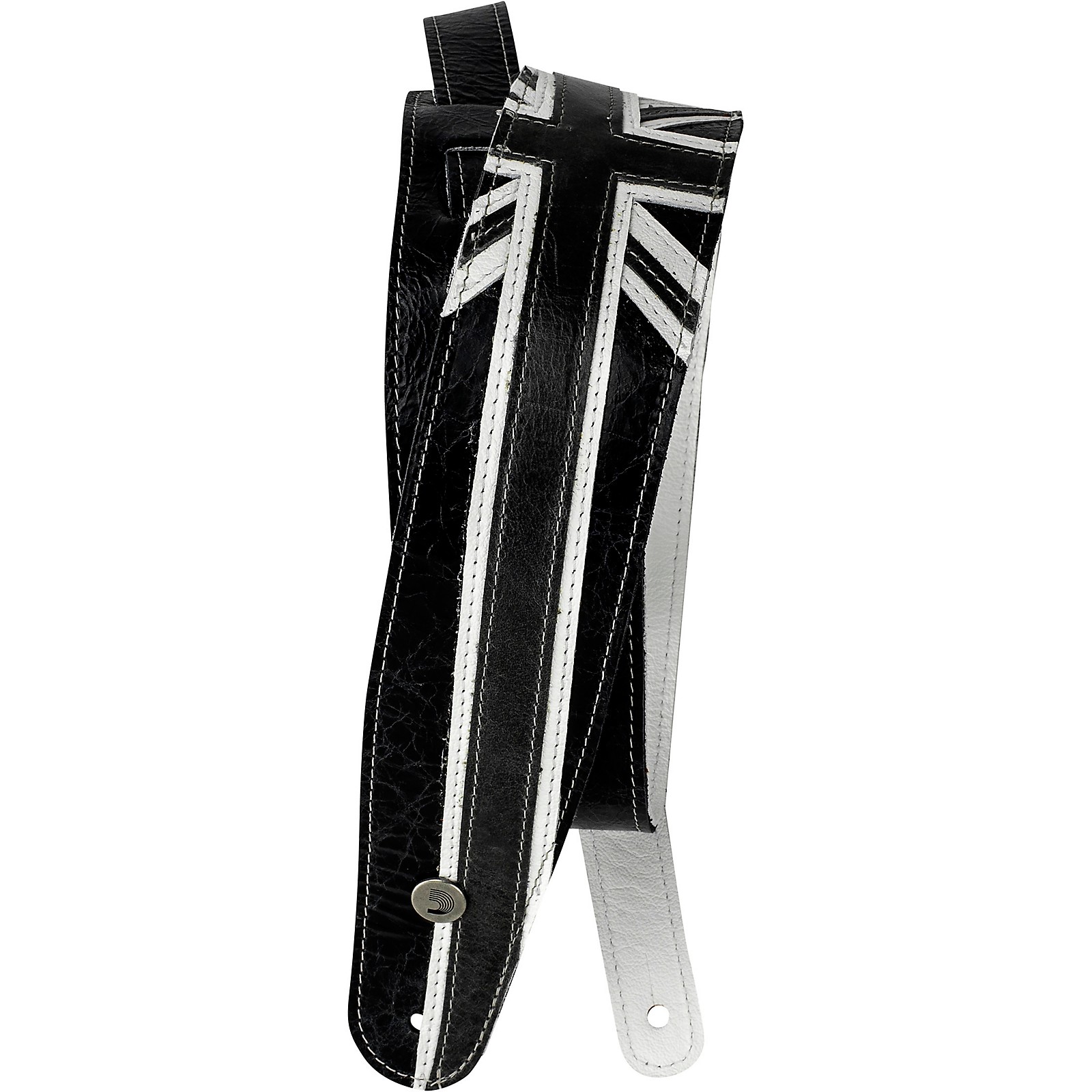 D'Addario Planet Waves Premium Leather Guitar Strap, Union Jack Black ...