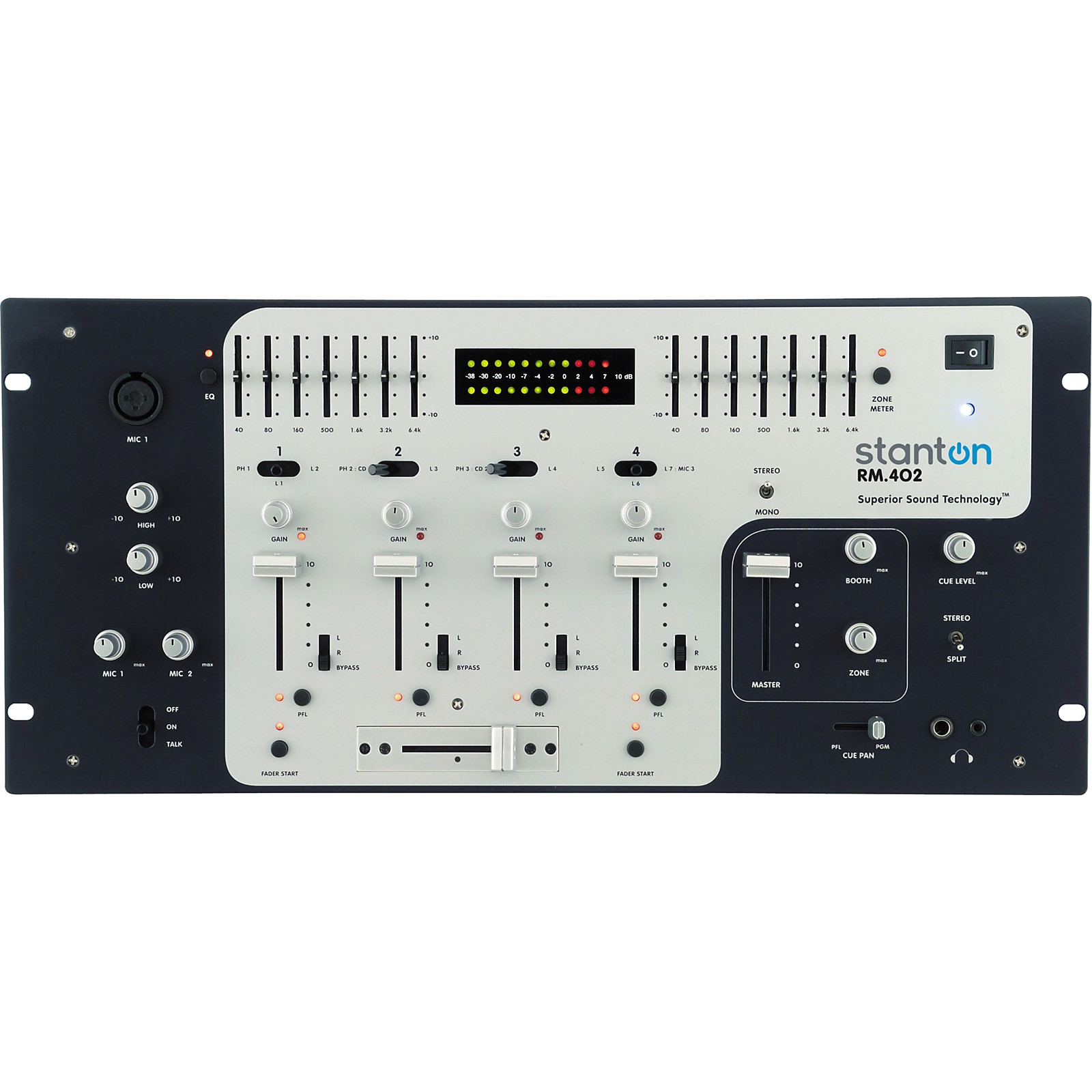 Stanton RM.402 19" 4-Channel Rackmount DJ Mixer | Musician's Friend