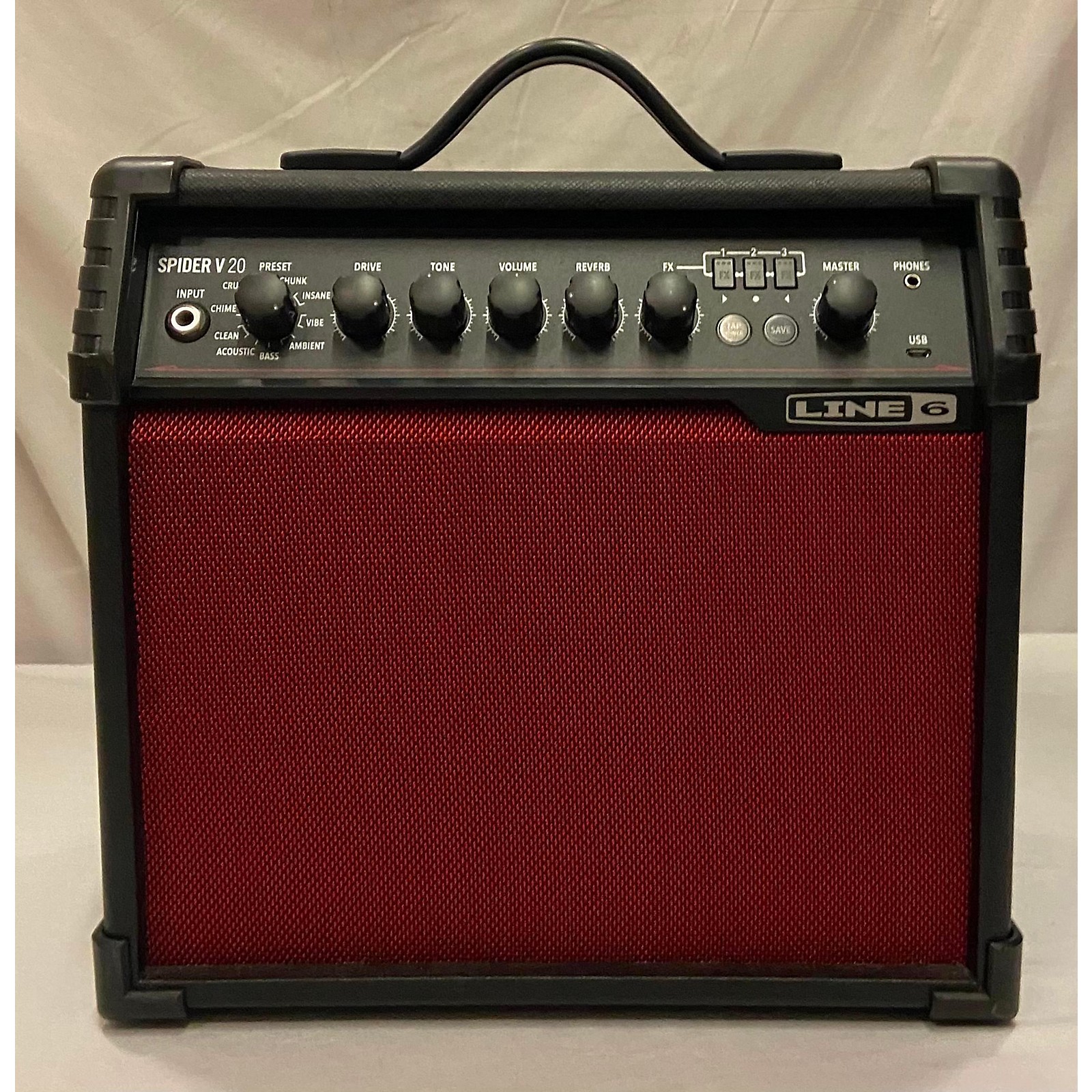 Line 6 SPIDER V 20 RED MESH Guitar Combo Amp | Musician's Friend