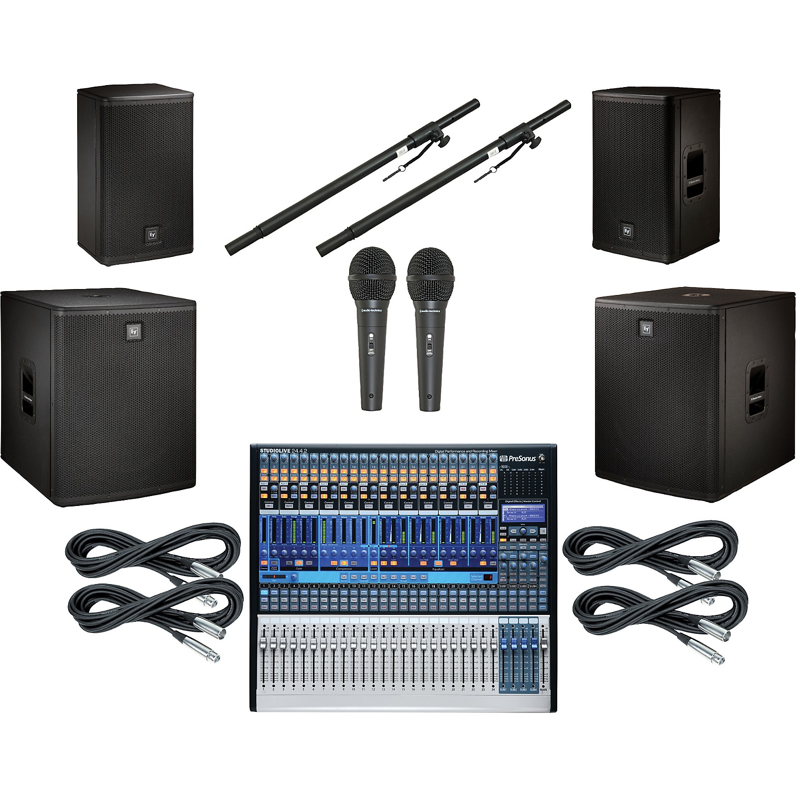 PreSonus StudioLive 24.4.2 EV Live X Dual Sub PA Package | Musician's ...