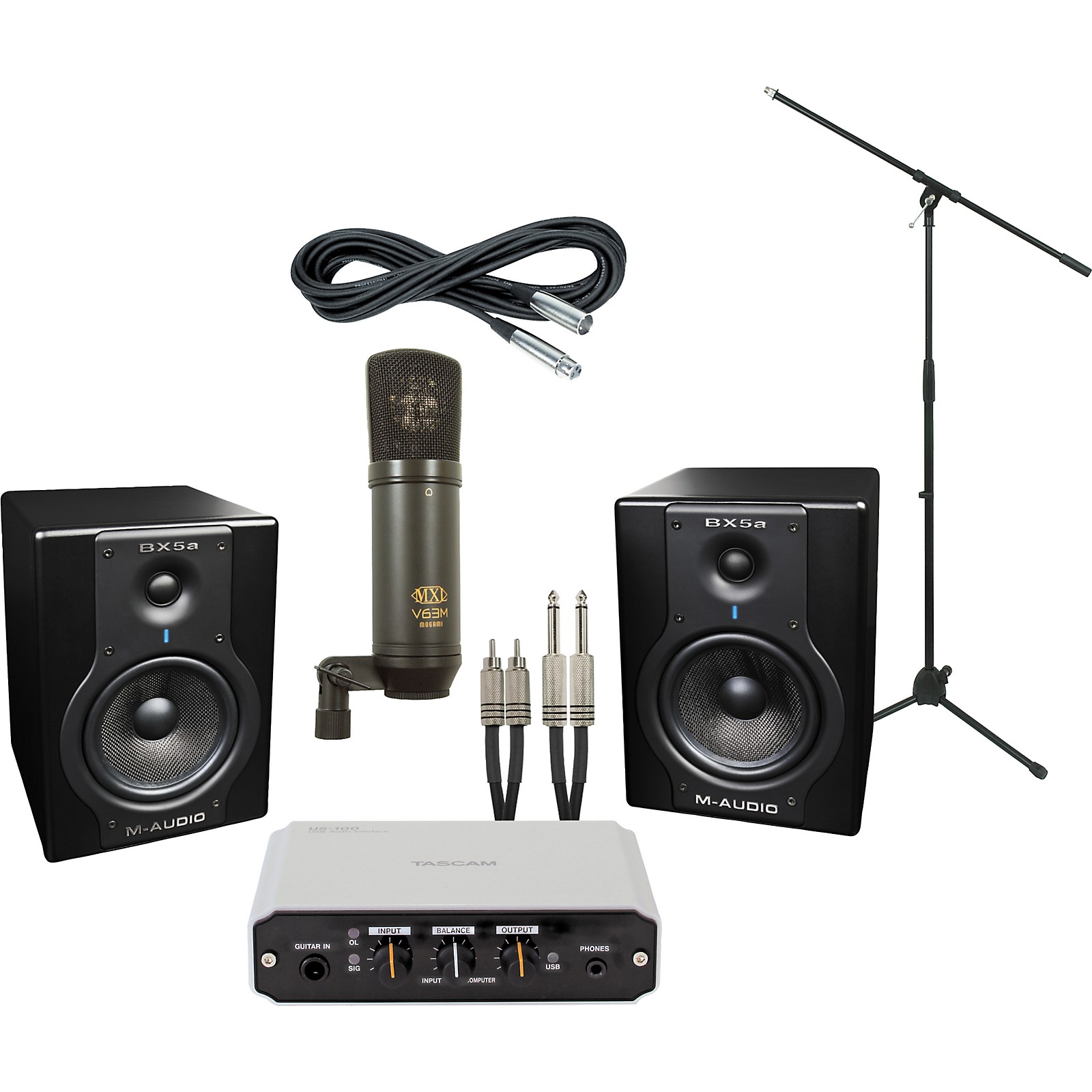 M-Audio Tascam US-100 and M-Audio BX5a Recording Package | Musician's ...