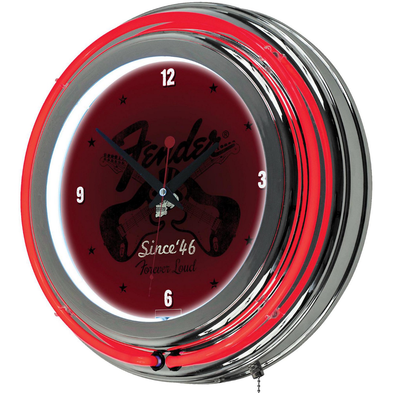 Fender "Top Hat" Neon Clock | Musician's Friend