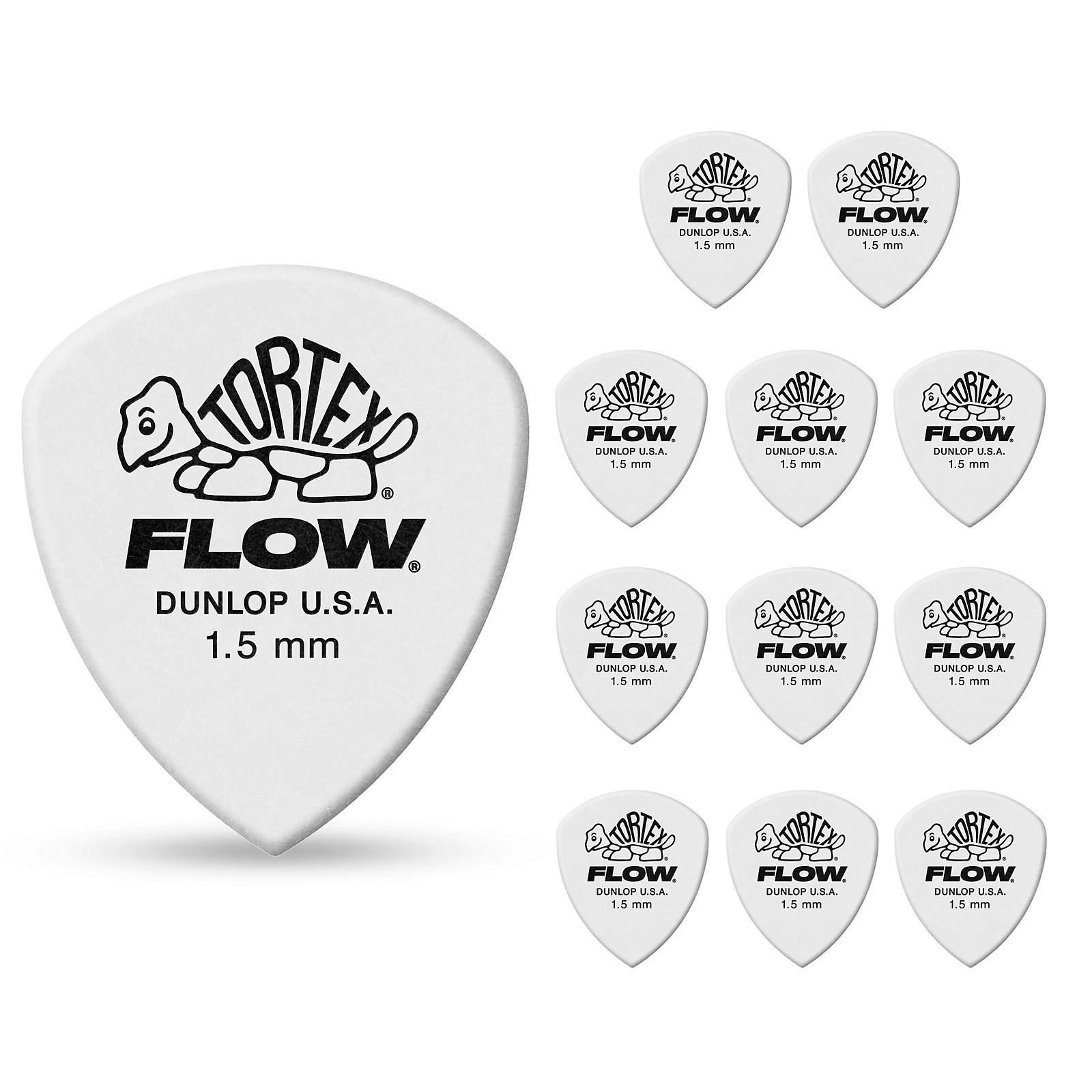 Dunlop Tortex Flow Guitar Picks STD-12/PLYPK 1.5 mm 12 Pack | Musician ...