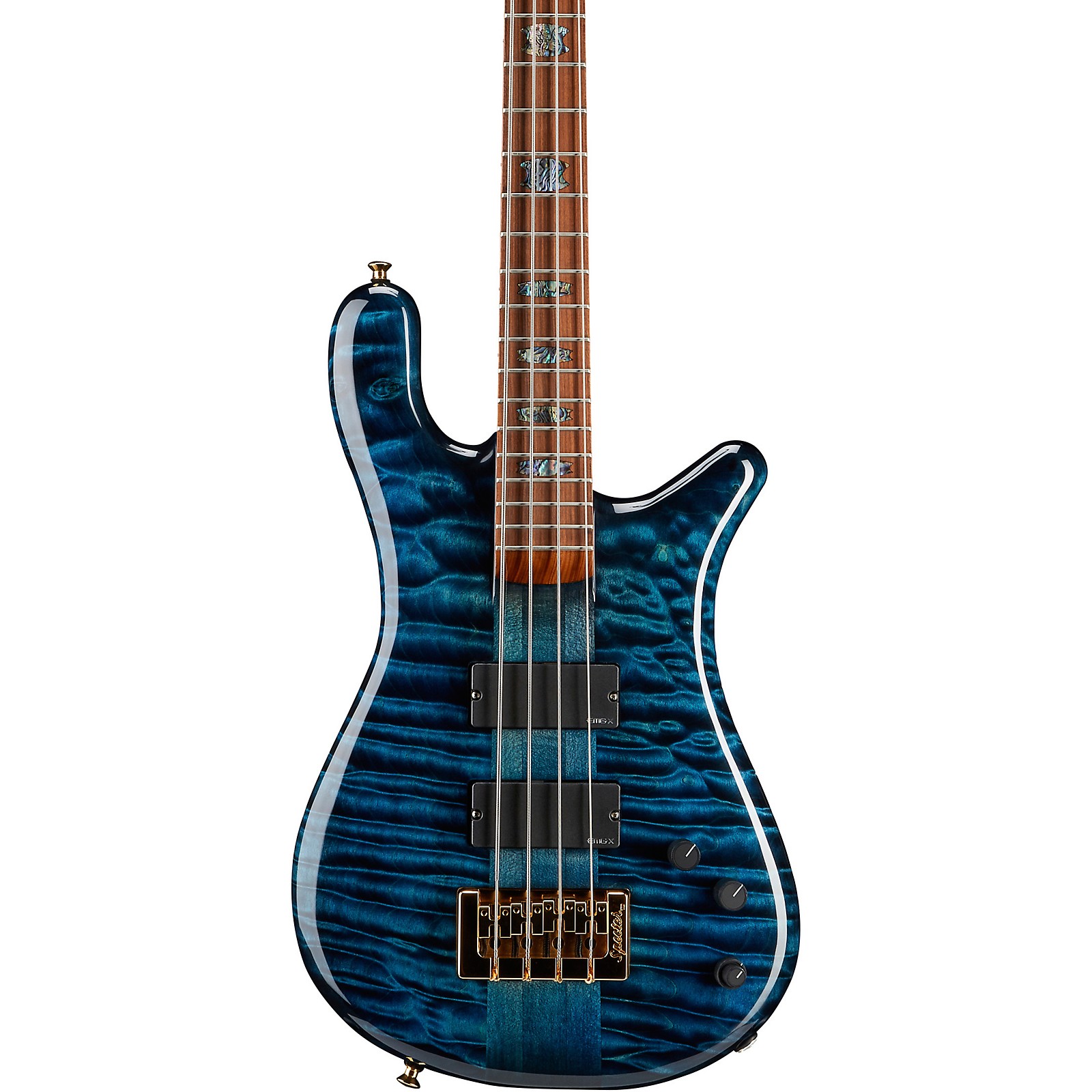 Spector USA NS-4 Black and Blue Gloss Bass Guitar Black and Blue Clear ...