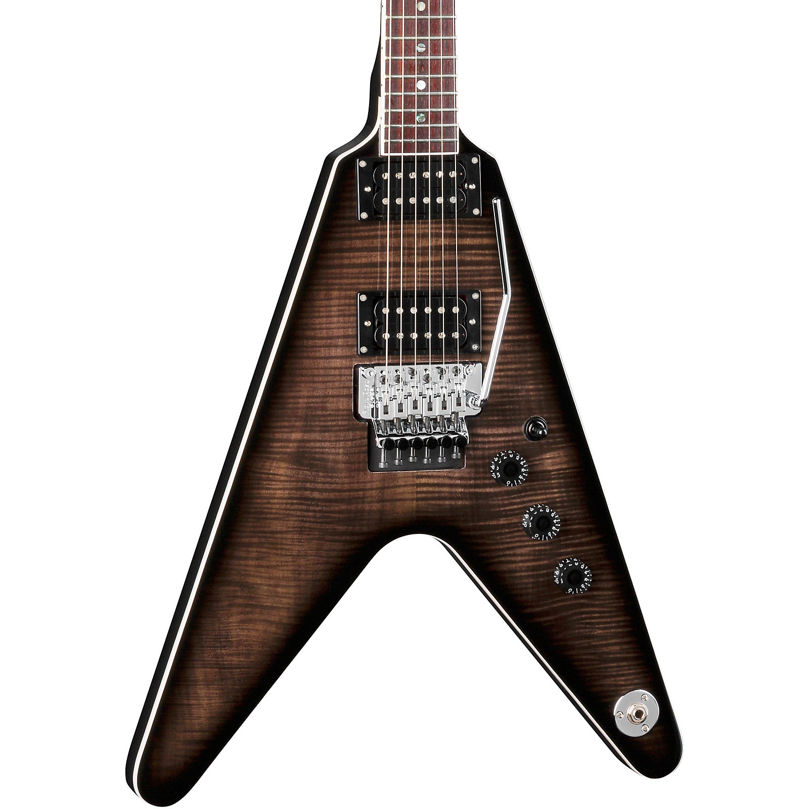 Dean V 79 Floyd Flame Top Electric Guitar Transparent Black | Musician ...