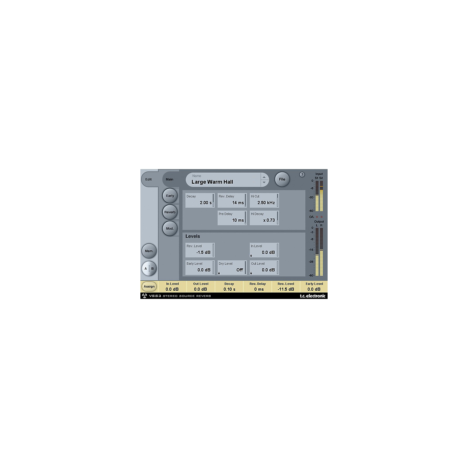 TC Electronic VSS3 TDM Stereo Source Reverb Plug-In | Musician's Friend