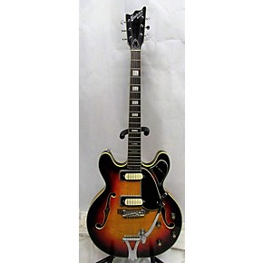 Vintage 1970s Univox Custom Semi-Hollow Sunburst Hollow Body Electric ...