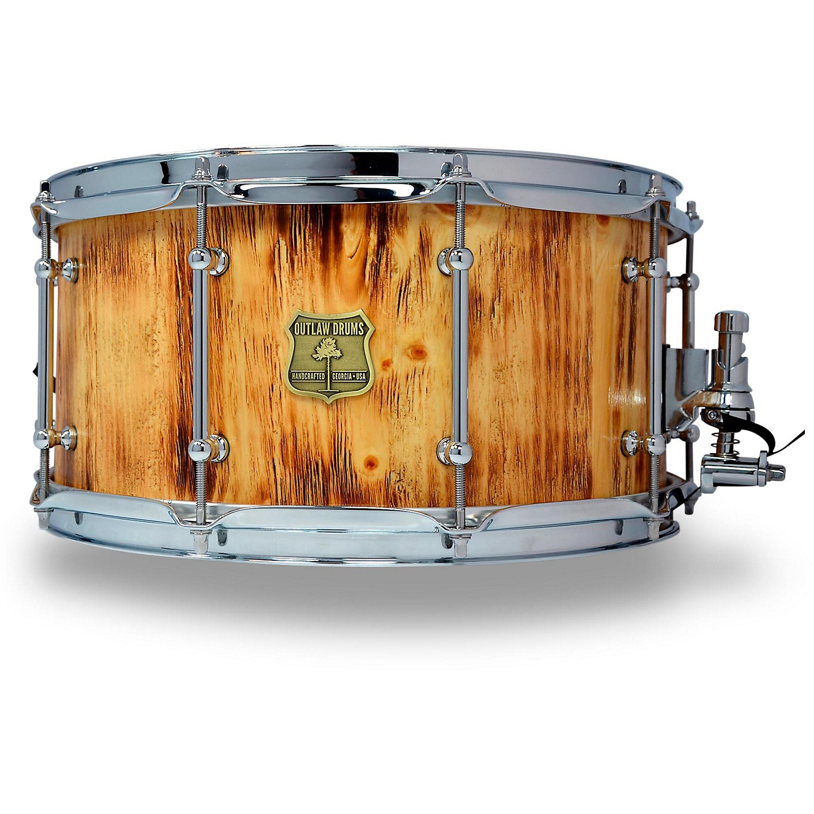 OUTLAW DRUMS White Pine Stave Snare Drum with Chrome Hardware ...